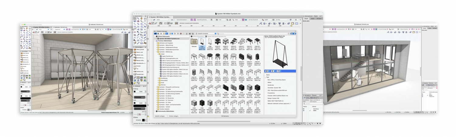 System 180 | 3D Planning – System 180 planning software, pCon and CAD